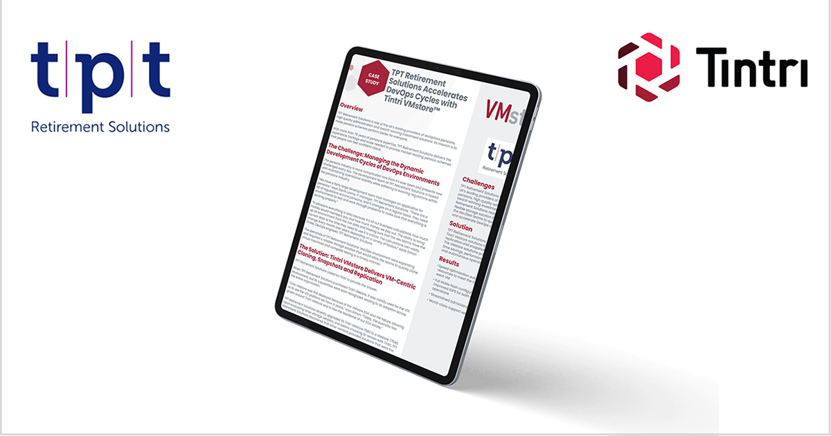 TPT Retirement Solutions - Tintri VMstoreを活用しDevOpsサイクルを加速 | Tintri by DDN